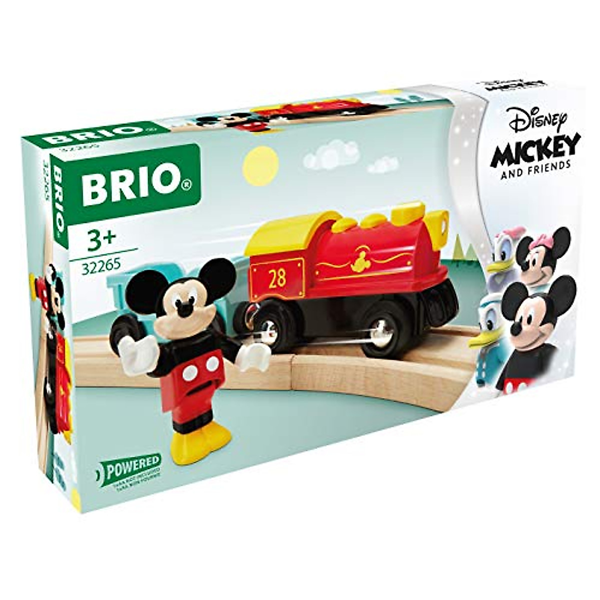 Brio 32265 Disney Mickey and Friends: Mickey Mouse Battery Train | Wooden Toy Train Set for Kids Age 3 and Up - Amazon Exclusive (63226500)