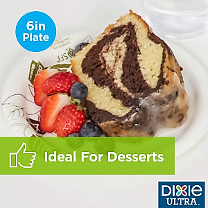 Dixie Ultra 6" Heavy-Weight Paper Plates by GP PRO (Georgia-Pacific), White, SXP6W, 1,000 Count (250 Plates Per Pack, 4 Packs Per Case)