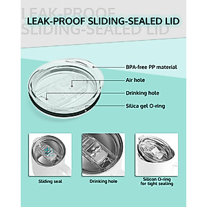 OFFNOVA 12oz Sublimation Tumblers Blank 4 Pack Stainless Steel Coffee Tumblers With Handle and Lid, Double Wall Vacuum Camping Cup for Hot & Cold Drinks Tea