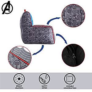Idea Nuova Marvel Avengers Toddler Nylon Bean Bag Chair with Piping & Top Carry Handle, Large