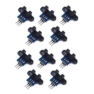 Teyleten Robot IR Infrared Slotted Optical Optocoupler Module Speed Measuring Sensor 3.3V to 5V Photo Interrupter Sensor for Arduino 10pcs