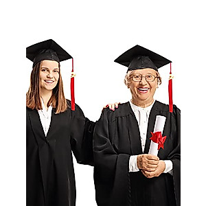 Fahacop 25 Pack 2023 Graduation Tassels Graduation Cap Tassel Charm Academic Graduation Tassels with Gold Date Charm for 2023 Year Graduation Party Ceremony (Red)