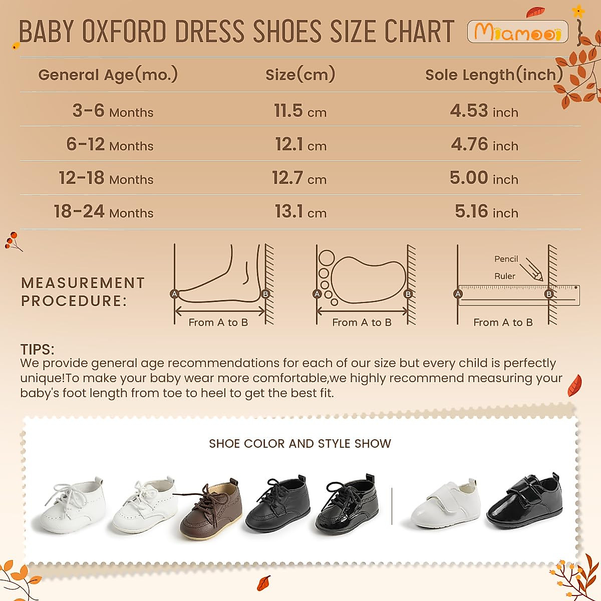 Miamooi Infant Baby Boys Girls Loafers Classic PU Leather Wedding Dress Shoes Toddler Brogue Formal Flat Lazy Crib Oxford First Walking Christening Shoe