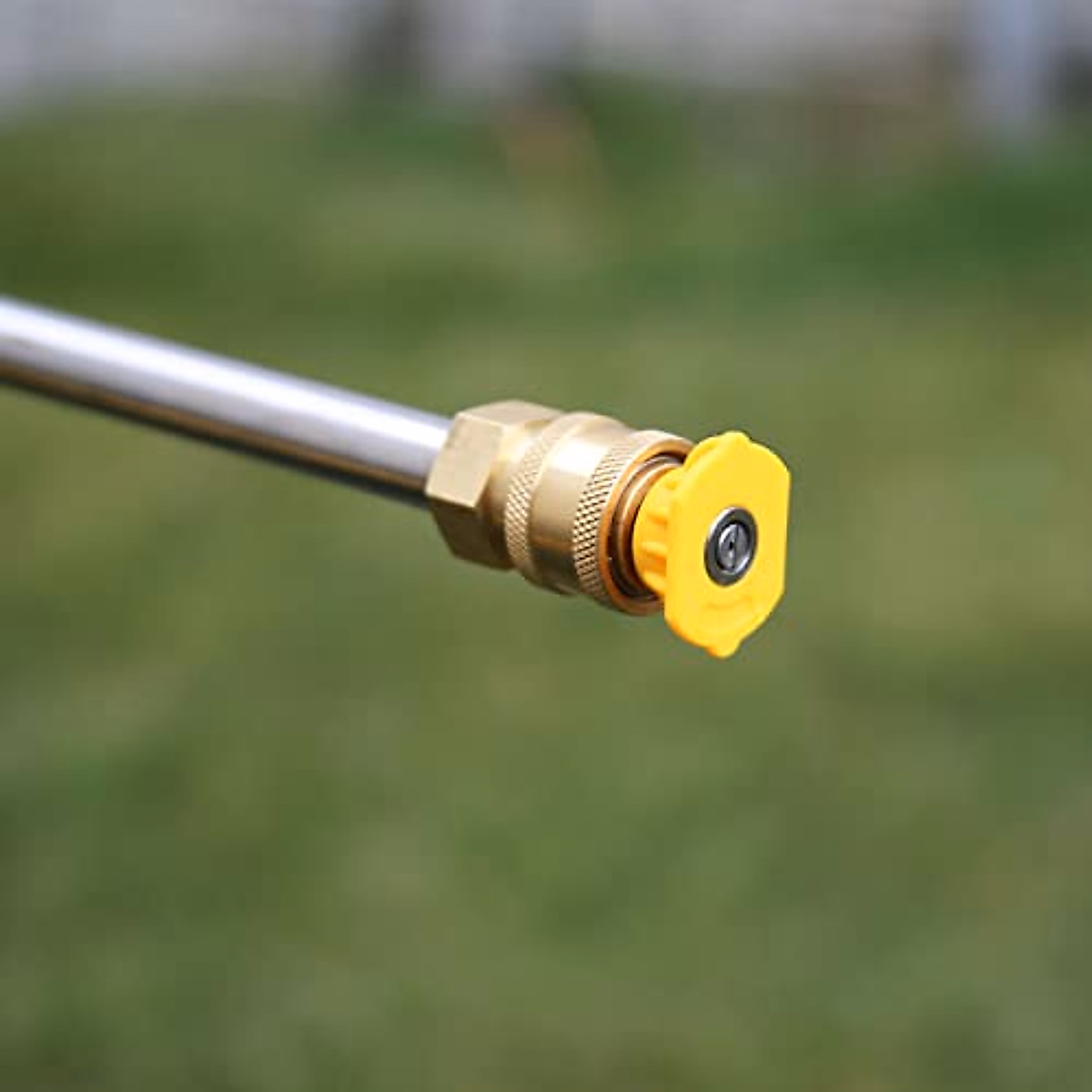 Clean Strike Professional Spray Nozzles, Yellow 15-Degree Spray Tips with 1/4 Inch Quick Connect Fitting, 4.0 Orifice and Pressure Washer Rated 6200 PSI, 5-Pack