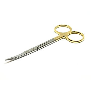 Scissors 4.5 inch curved Gold Plated handle Dental Surgical Gum Scissors BY Wise Linkers