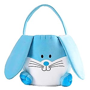 Large Easter Basket for Kids, Giant Easter Basket for Boys Easter Egg Basket Easter Bucket Cute Easter Basket Large Bunny Easter Basket, Blue Easter Basket with Handle, Big Easter Basket Bag