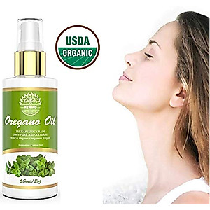 Oregano Oil Organic 2oz Pure Essential Oil Natural Wild Now Carvacrol Oreganol Oil Pump Spray Easy to Apply No Mess 60ml 2Floz