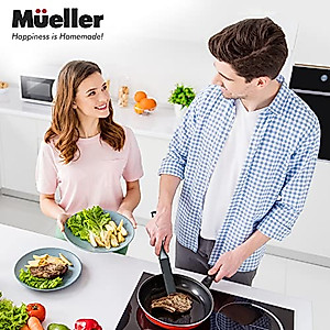 Mueller EuroPhoria Series Spatula, Heat Resistant Nylon Kitchen Turner, Cooking Utensils for Flipping Pancakes, Eggs, Burgers, Crepes and More, Perfect for Nonstick Cookware, Grey