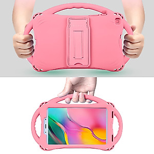 Kids Case for Samsung Galaxy Tab A 8.0 2019 SM-T290/295, TopEsct Premium Silicone Shockproof Light Weight Protective Handle Stand Case for Galaxy Tab A 8.0(Pink)
