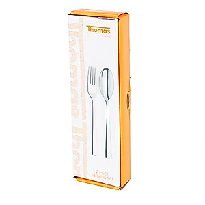 Thomas P501348 2-Piece Kitchen Dining Serving Cutlery Set, Stainless Steel, Includes Large Fork and Spoon, Easy Grip Handles, Ideal for Serving Salad, Pasta, Vegetables, Sharing Dishes
