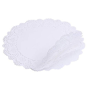 Tim&Lin White Lace Paper Doilies - 10 inch Round Paper Doilies - Disposable Paper Placemats - for Wedding, Birthday, Cakes, Desserts, Tableware Food Decoration, Pack of 100
