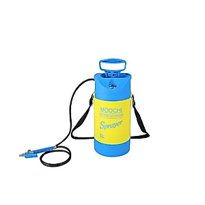 MOOCHI 1.3 Gallon Portable Lawn and Garden Pump Pressure Sprayer with Pressue Gauge Meter and Pressure Relief Valve, Safe Comfortable Usage