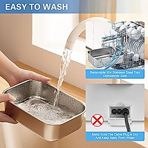 Naibsan Electric Lunch Box 60W Food Heater for Adults, Portable Faster Food Warmer with 1.8L Removable Stainless Steel Container, 12V/24V/110V Leakproof Heated Lunch Box for Car/Office