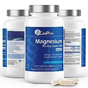 CanPrev Magnesium Bisglycinate (240 Count (Pack of 1), 200mg - Gentle)