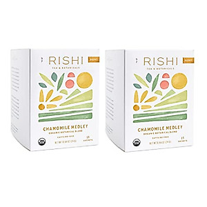 Rishi Tea Chamomile Medley Herbal Tea | Immune Support, USDA Certified Organic, Fair Trade Botanical Blend, Antioxidants, Caffeine-Free | 15 Sachet Bags, 0.84 oz (Pack of 2)