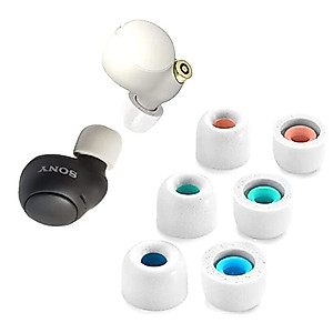 Zotech 6 Pieces Replacement Memory Foam Ear Tips for Sony WF-1000XM4 / WF-1000XM3 (S/M/L, Grey)