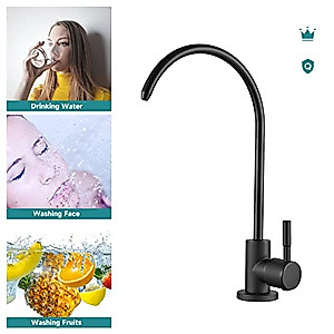 Drinking Water Kitchen Faucet Matte Black,FVITA 304 Stainless Steel Sink Filter Water Faucet Reverse Osmosis Water Filter Faucet
