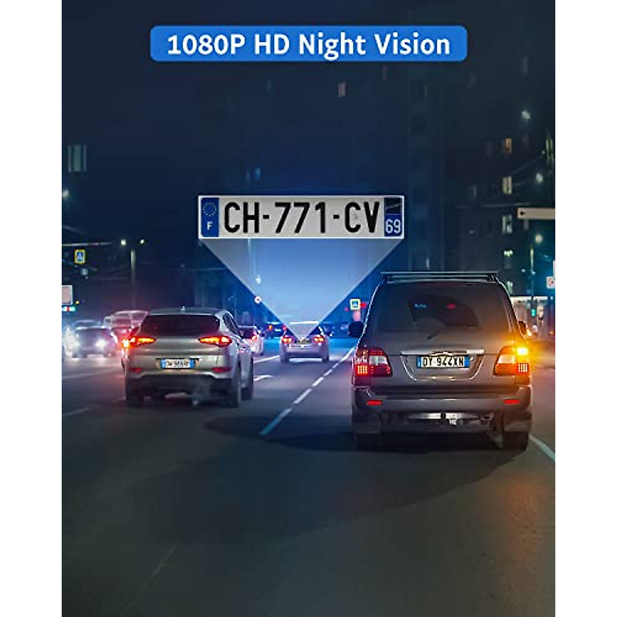 Dash Cam 1080P Car Camera, EUKI WiFi Dash Camera for Cars, Dash Cam Front with Night Vision, 170°Wide Angle, 24 Hours Parking Monitor, Loop Recording, G-Sensor, APP Control, Support 128GB Max