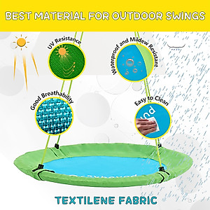 SkyBound Tree Swing Saucer Swing - 600LB Weight Capacity - Outdoor Swing with Hanging Straps - Waterproof Tree Swings for Kids - Tire Swings for Trees - Durable Flying Swing Seat for Children