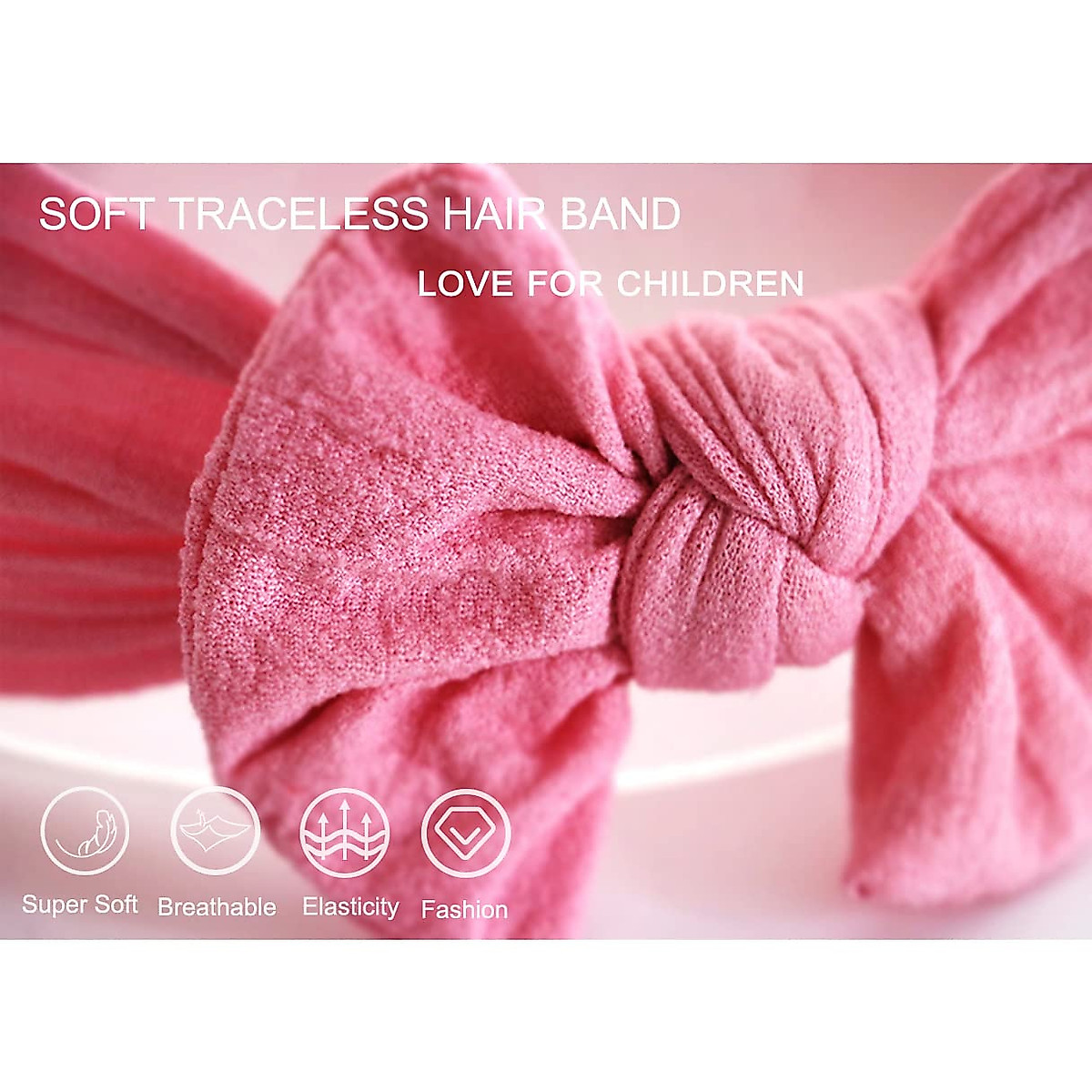 DANMY Baby Girl Nylon Headbands Newborn Infant Toddler Hairbands Knotted Children Soft Headwrap Hair Accessories