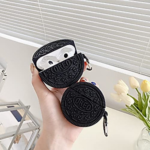 Earphone Case for Huawei Freebuds pro,Creative 3D Cute Cartoon Silicone Earphone Case with Keychain, Headphone Protective Case Compatible with Huawei Freebuds pro (Oreo Cookies)