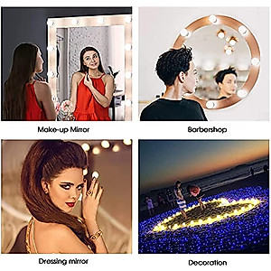 sylvwin Vanity Mirror Lights,Hollywood Style Mirror Lights Kit Dimmable LED Bulbs,Vanity Makeup Light for Dressing Mirror(USB Cable,Not Include Mirror) (10 Bulbs)