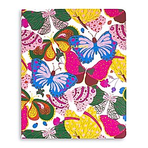 ban.do Undated Daily To Do Planner, Personal Organizer, Schedule Planner with Perforated Shopping and To Do Lists, Berry Butterflies White