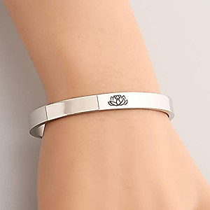 KUIYAI Mulan Quote Cuff Bracelet The Flower That Blooms In Adversity Is The Most Rare And Beautiful Of All Princess Bracelet Jewelry (silver)