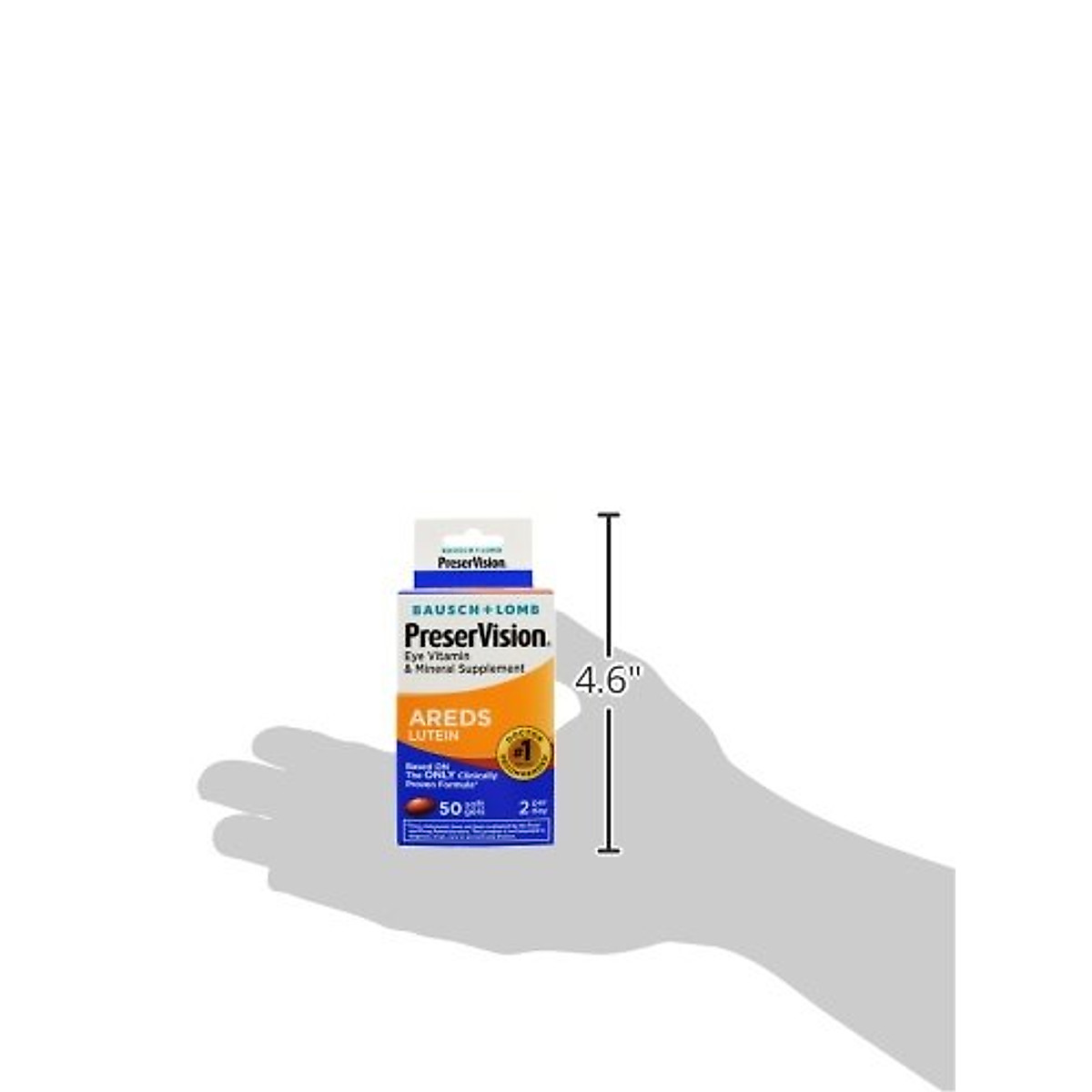 Bausch + Lomb Preservision With Lutein Eye Vitamin & Mineral Supplement, 50 Count Soft Gels