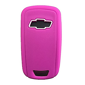 KAWIHEN Silicone Key Fob Cover Compatible with Chevrolet Chevy Camaro Cruze Equinox Impala Malibu Sonic OHT01060512 KR55WK50073（Purple）