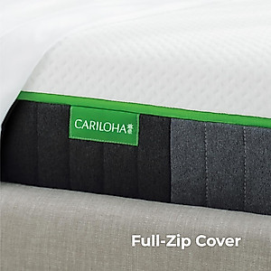 Cariloha Medium-Firm Classic Mattress | Queen | White | 10" Memory Foam | Viscose Material | Removable/Washable Cover, Side-Wedge Support, & Dual-Density Base