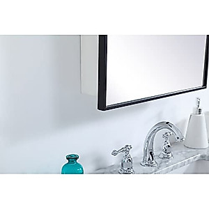 Elegant Decor Metal Mirror Medicine Cabinet 20 inch x 28 inch in Black