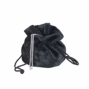 LONI British Hand Made Fantasy Suede Velvet Drawstring Clutch Shoulder Cross-body Bag