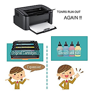 Misee Toner Refill Kit Compatible for HP 206A 206X W2110A W2110X Color Pro M255dw MFP M283fdw M283cdw M283 M255 Printer 4-Pack(with Tools)