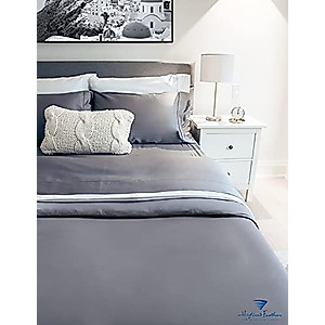 Highland Feather 100% Pure Cotton Duvet Cover – 300 Thread Count, Long-Staple Combed Cotton Best-Bedding Sheets for Bed, Breathable, Soft & Silky Sateen Weave