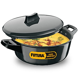 Hawkins/Futura Hard Anodised Cook and Serve Stewpot/Bowl, 3-Liter, 3.17 quarts, Black