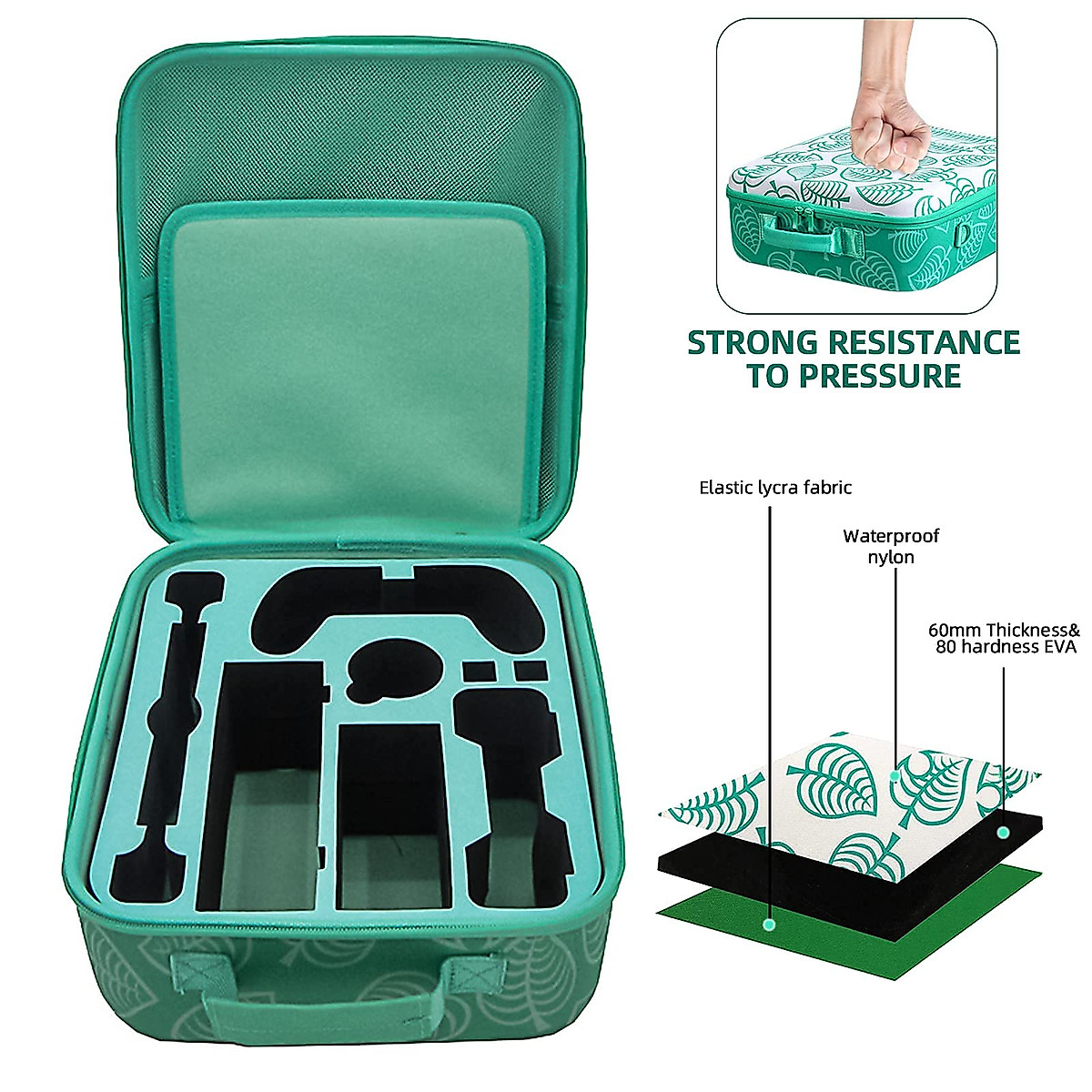 LYCEBELL Travel Carrying Case for Nintendo Switch, Hard Shell Protective Carry Bag [New Leaf Crossing Design]