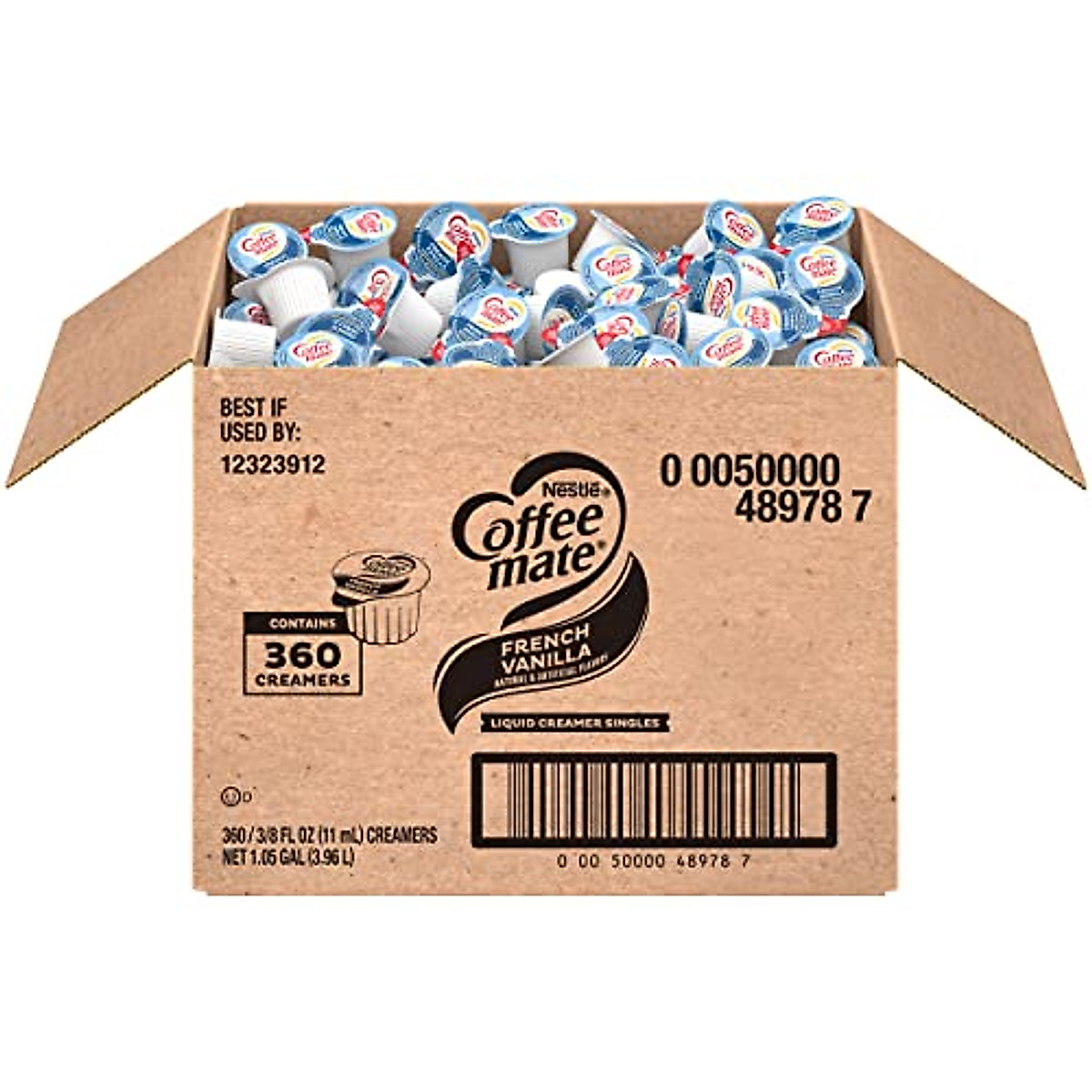 Nestle Coffee mate Coffee Creamer, French Vanilla, Liquid Creamer Singles, Non Dairy, No Refrigeration, Box of 360 (Pack of 2)