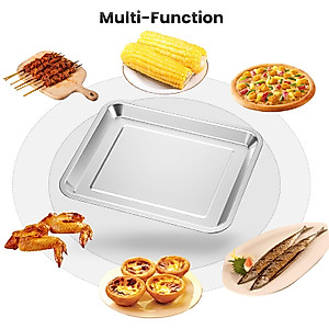 Stainless Steel Baking Tray Pan Compatible with Cuisinart Toaster Oven Tray,Suitable for Cuisinart Air Fryer TOA-060 and TOA-065 (For TOA-60/65-12.4" L x 10.71" W x 0.67" H)