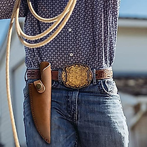 DONGKER Leather Knife Sheath, 5.5" Vertical Knife Holster w/Belt Loop for Blade Knife (No Blades)