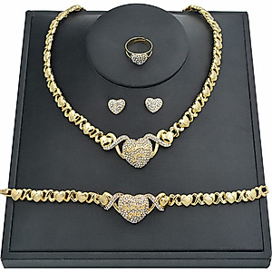 Giffor Jewellery Lady 14K Gold Filled Jewelry sets for Women Bracelets Necklaces With Earrings Gifts