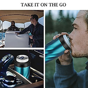 Maxso Skinny Can Cooler for 12 oz Standard or Slim Cans & Beer Bottles. 4 in 1 Stainless Steel Vacuum Insulated Universal Beverage Can Holder Keep Drinks Cold - Green