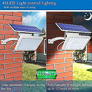 KLFJFD Solar Lights Outdoor,48 LEDs Solar Light for Outdoor Garden Wall Yard LED Security Lighting with Adjustable Lighting Angle,for Home Garden