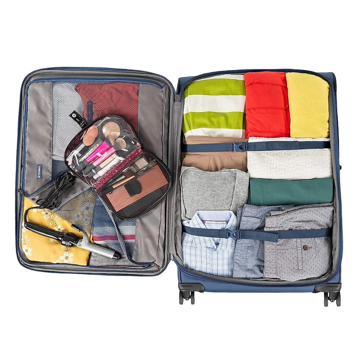 Travelpro Tourlite Softside 29" Expandable Luggage with 4 Spinner Wheels, Lightweight Suitcase, Checked Large, Blue