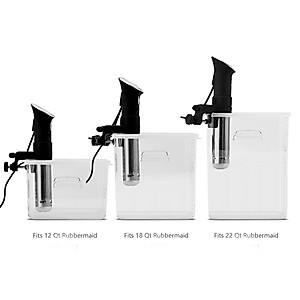 EVERIE Collapsible Hinged Lid Compatible with Anova Nano 750w, 800w, 900w, AN500-US00 1000w and Compatible with Rubbermaid Container 12,18,22 Quart(Corner Mount)