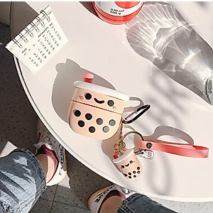 Boba AirPods Pro 2 Case Cute,AirPods Pro 2nd Generation Case Cover 2022 Pink Boba Tea AirPod Pro 2 Case for Women Girls (AirPod Pro 2 Case)