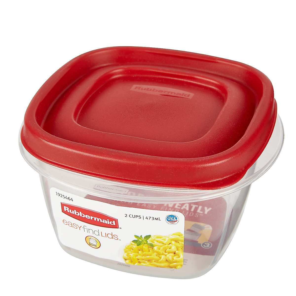 Rubbermaid Easy Find Lids Food Storage Container, 2 Cup, Racer Red