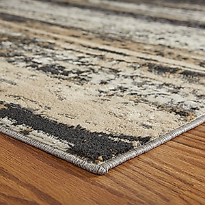 LR Home Infinity Area Rug, 5'2" x 7'2", Gray/Black