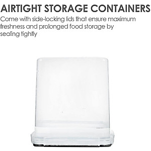 Vtopmart Food Storage Containers 2.5L / 84.5oz, 4 Pieces BPA Free Plastic Airtight Food Storage Containers for Flour, Sugar, Baking Supplies, with 4 Measuring Spoons and 24 Labels,Black