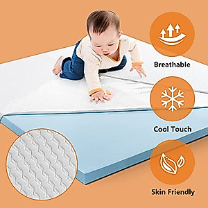 ORTHOMTEX 3 Inch Cooling Gel Memory Foam Mattress Topper Queen Size Bed,Removable Soft Cover, Comfort Body Support - Pressure Relief,10 Year Warranty